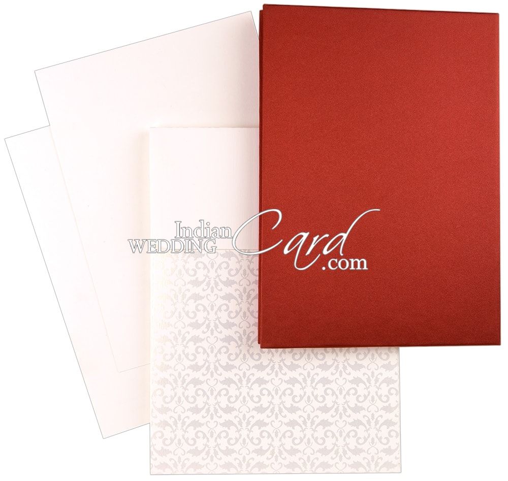 Hardbound thick Red satin card - D-8596