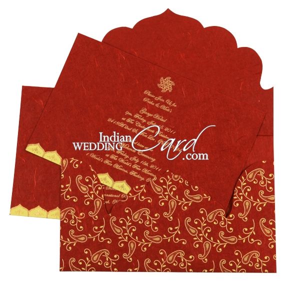 D-911, Red Color, Handmade Paper, Small Size Cards, Designer Multifaith ...