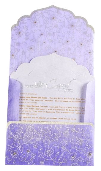 D-916, Purple Color, Light Weight Cards, Designer Multifaith Invitations.