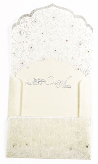 D-925, Cream Color, Light Weight Cards, Designer Multifaith Invitations.