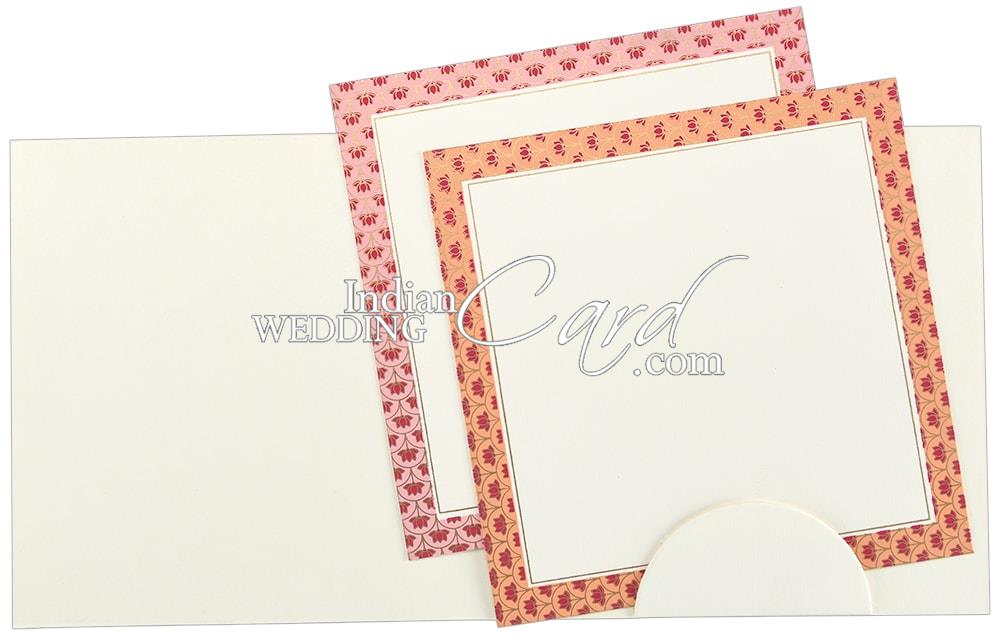 D-9317, Cream Color, Designer Multifaith Invitations.
