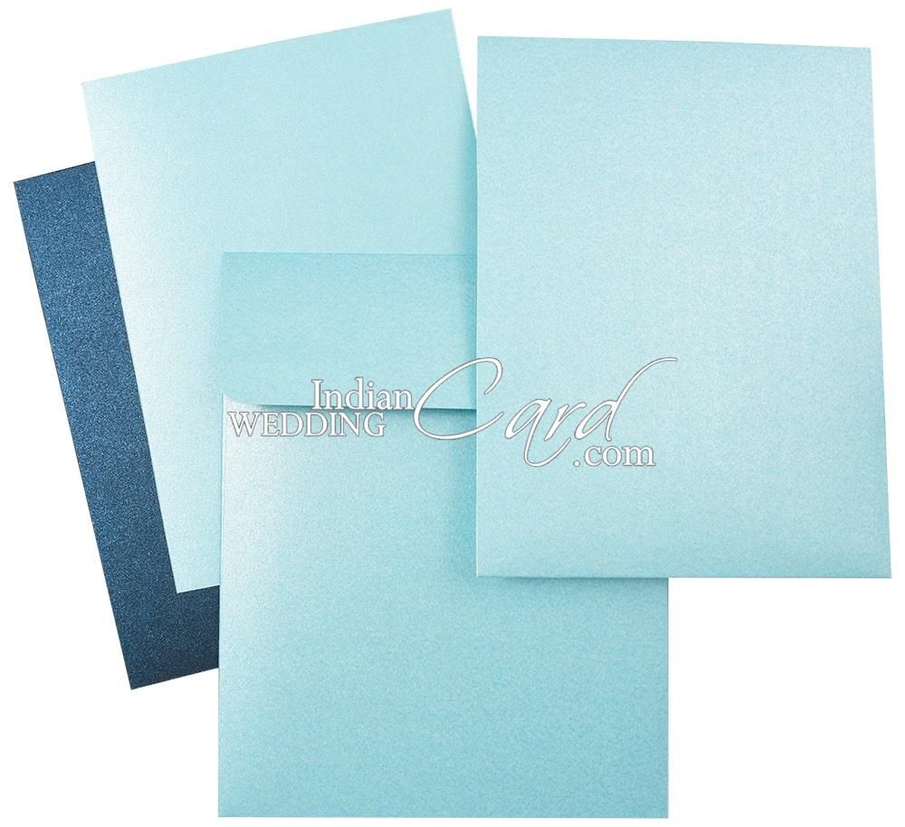 Light-blue color docket style intricate Jali laser cut Sikh wedding ...