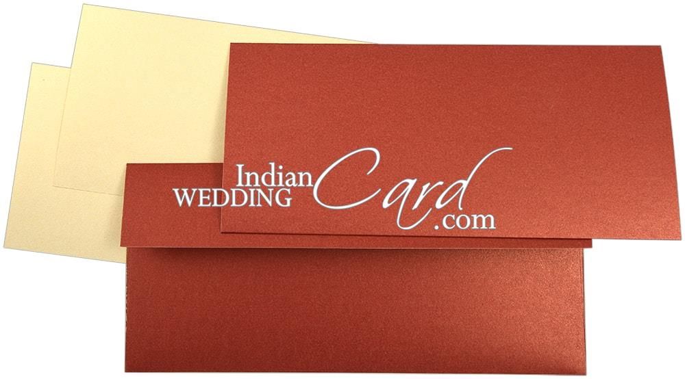 D-9990, Red Color, Shimmery Finish Paper, Laser Cut Cards, Hindu Cards.