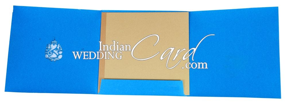 IWPP01, Blue Color, Shimmery Finish Paper, Hindu Cards.