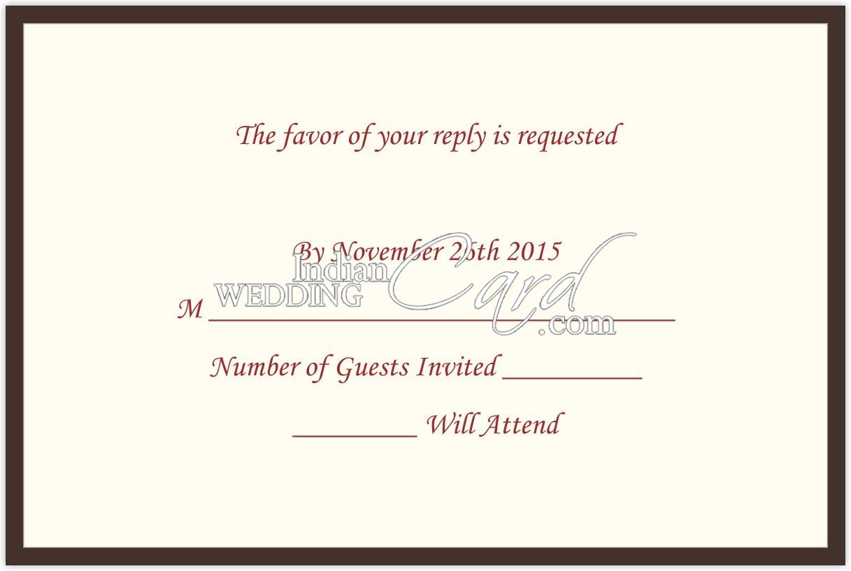RSVP Invitations Cards, Indian Wedding Card-RSVP9