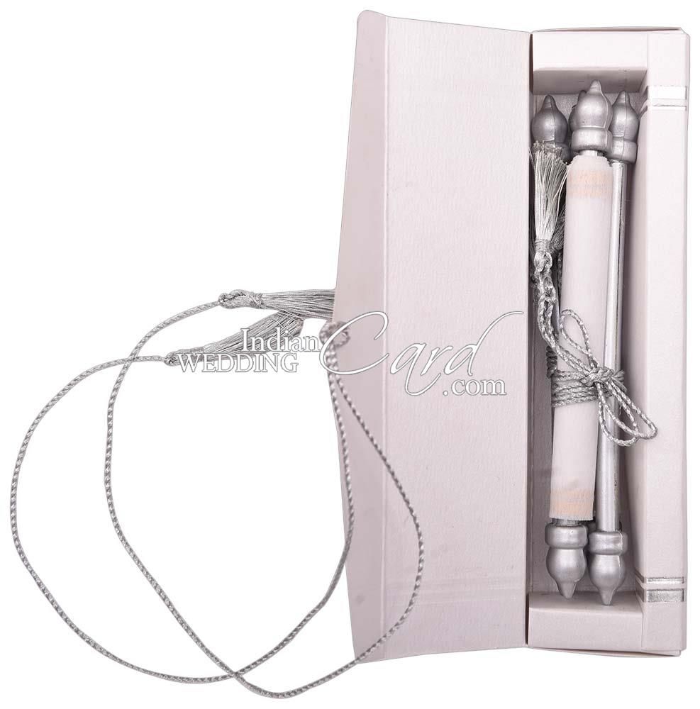 2 scrolls in one invitation - White color small box scroll invitation ...
