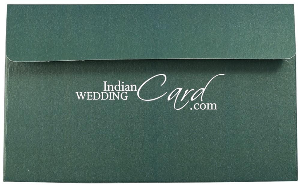 S1250, Green Color, Shimmery Finish Paper, Scroll Invitations, Small ...