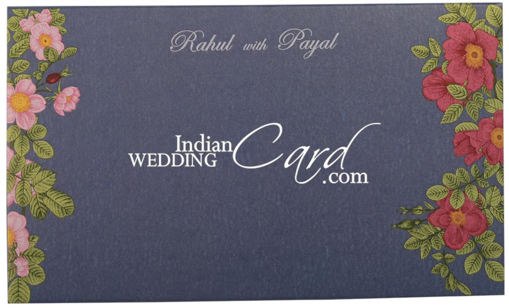 S1258, Blue Color, Shimmery Finish Paper, Scroll Invitations, Small ...