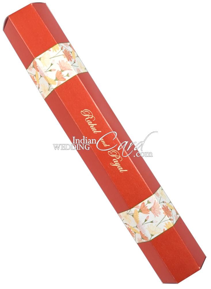 S1261, Red Color, Scroll Invitations, Jewish Invitations, Box Scrolls ...