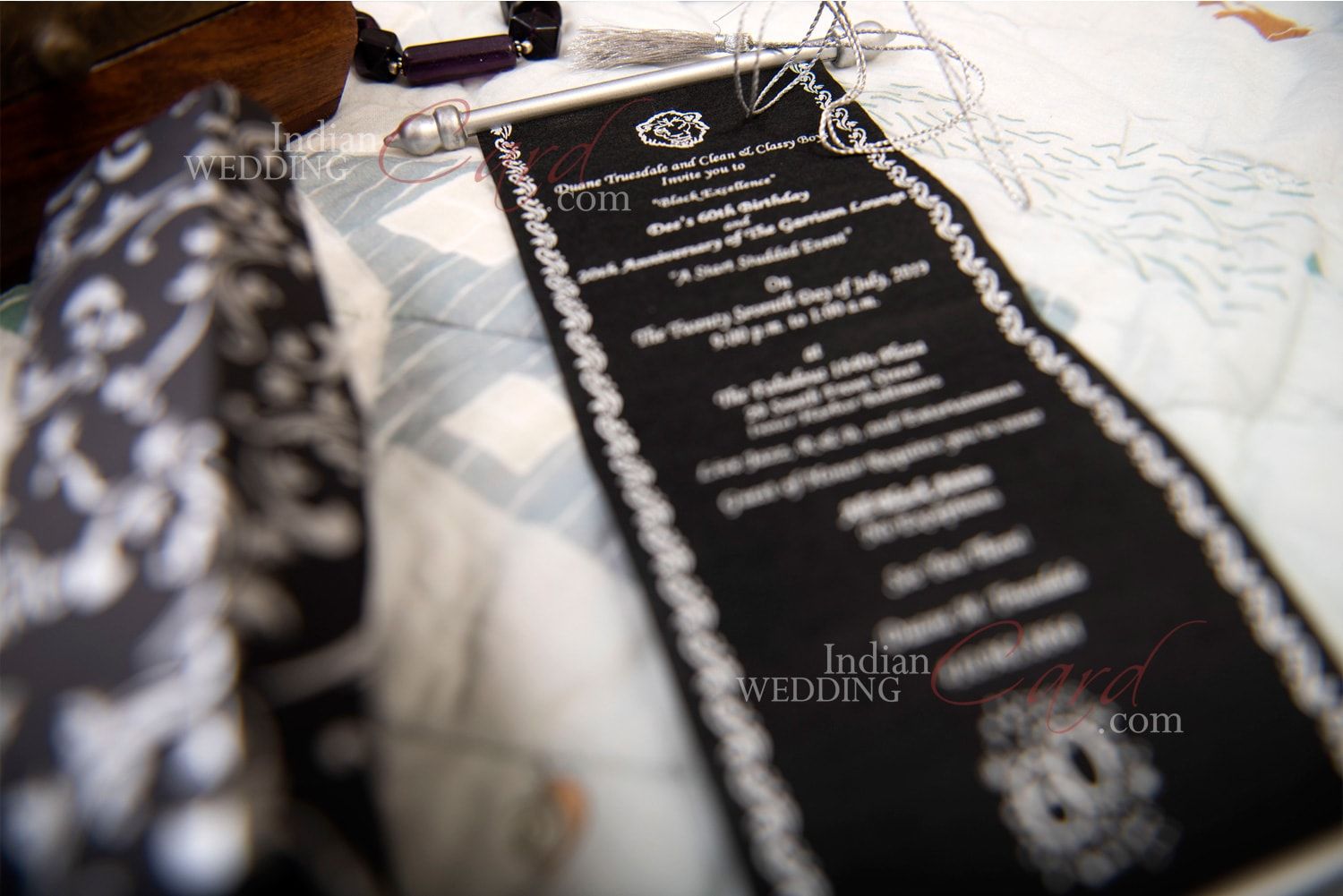 S356, Black Color, Scroll Invitations, Jewish Invitations, Small Size ...