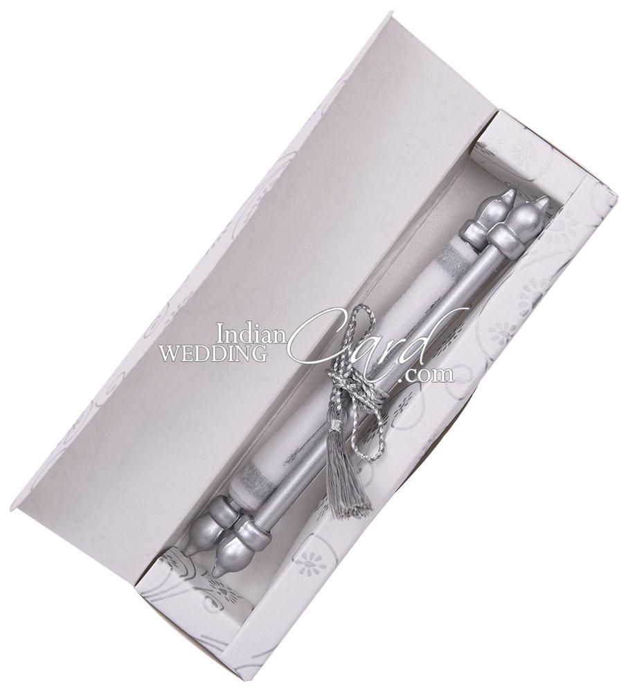 S358, White Color, Scroll Invitations, Jewish Invitations, Small Size ...