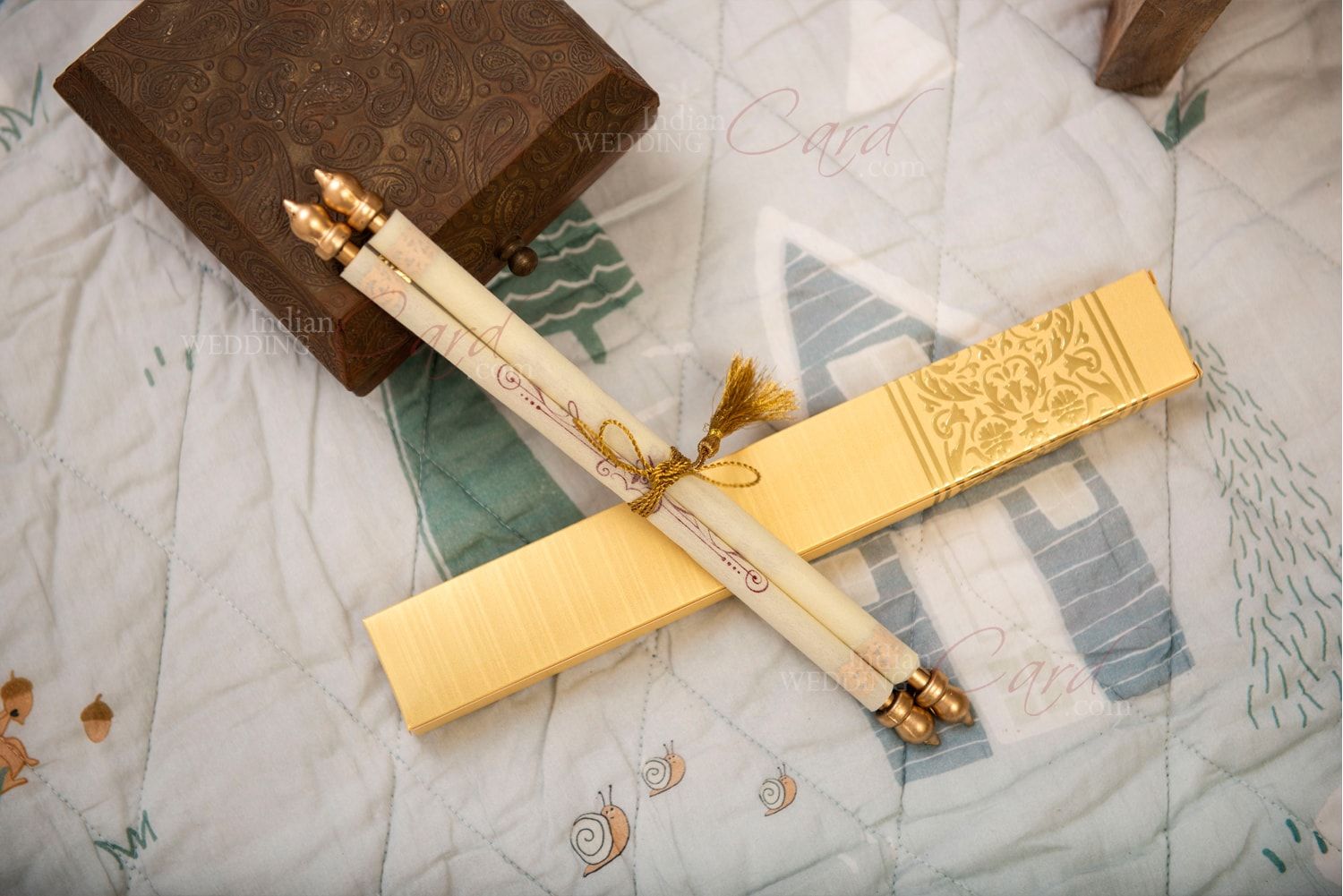 S929, Gold Color, Shimmery Finish Paper, Scroll Invitations, Jewish ...