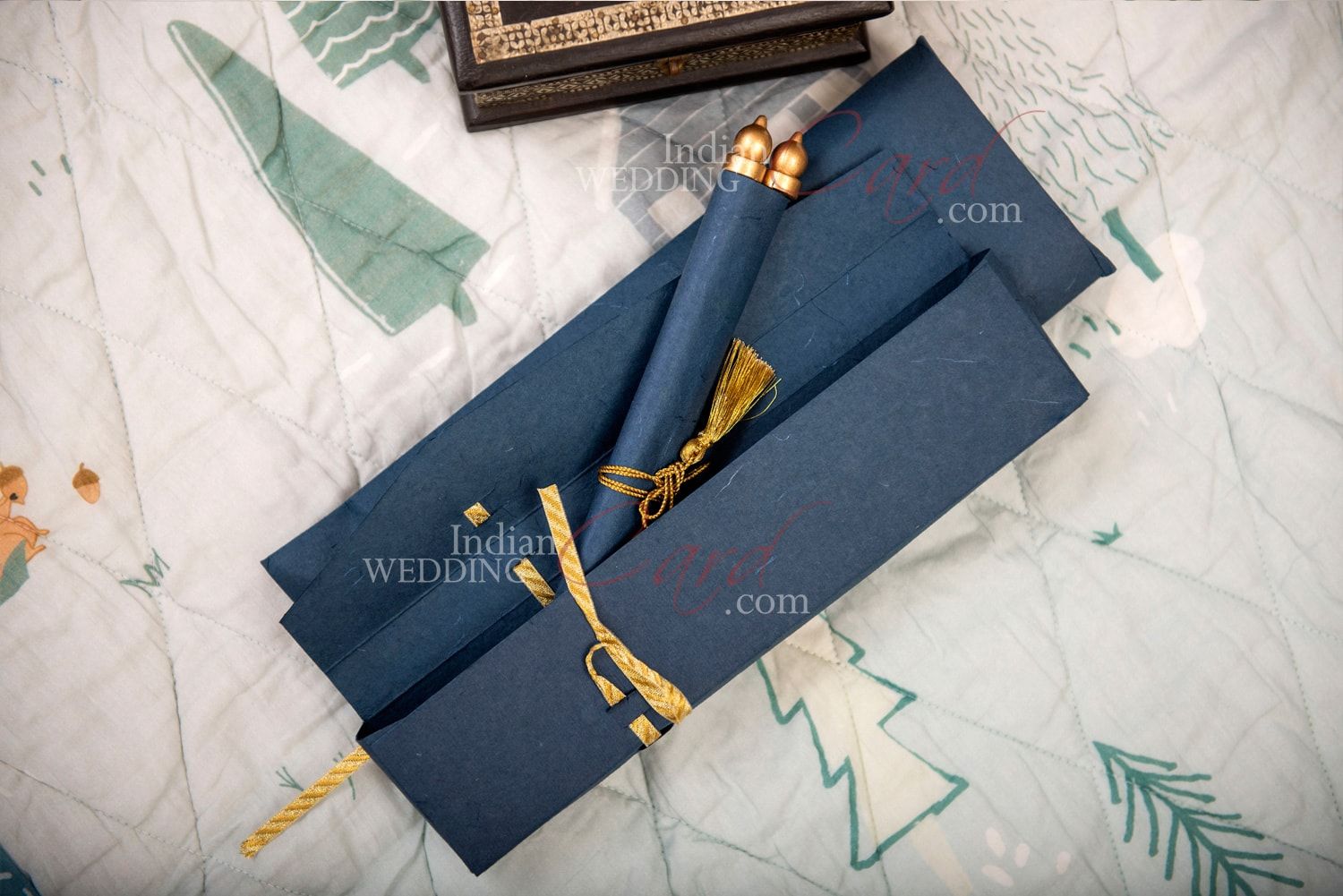 S8, Blue Color, Handmade Paper, Scroll Invitations, Jewish Invitations ...