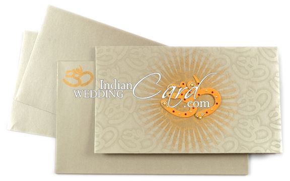 D-1767, Silver Color, Shimmery Finish Paper, Hindu Cards.
