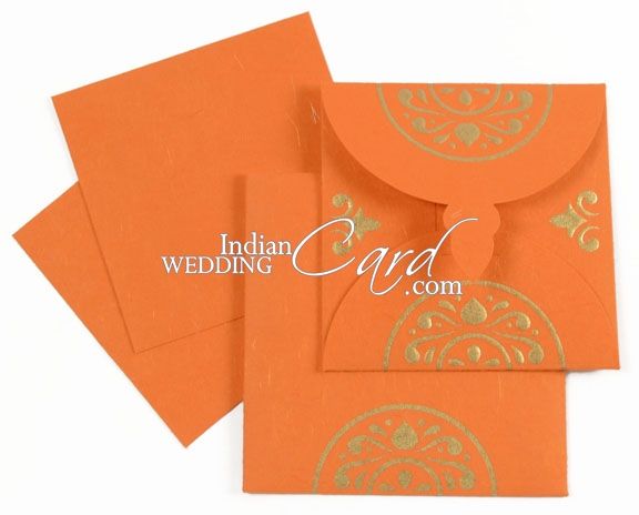 D-2370, Orange Color, Handmade Paper, Odd Shape Cards, Small Size Cards ...