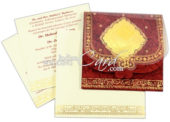 D-6001, Red Color, Small Size Cards, Designer Multifaith Invitations.