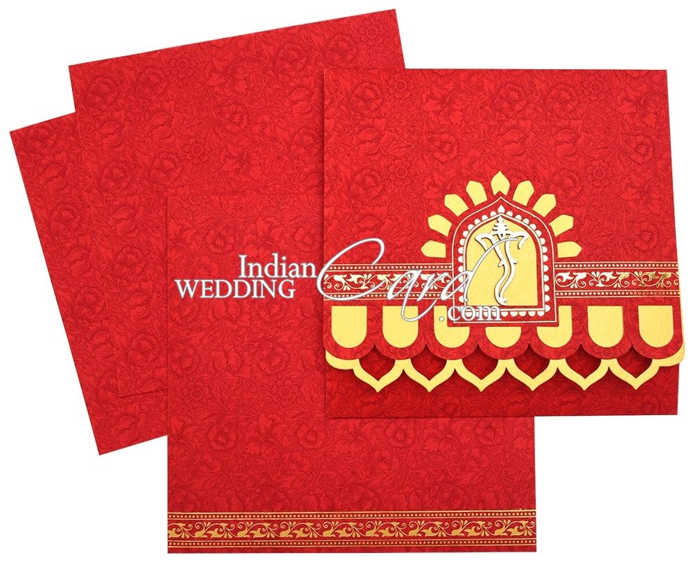 D-8883, Red Color, Hindu Cards.