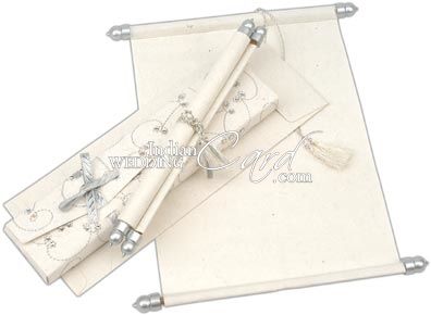 S75, Cream Color, Handmade Paper, Scroll Invitations, Jewish ...