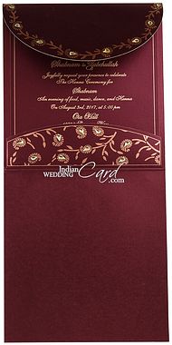 D-8148, Red Color, Shimmery Finish Paper, Small Size Cards, Designer ...