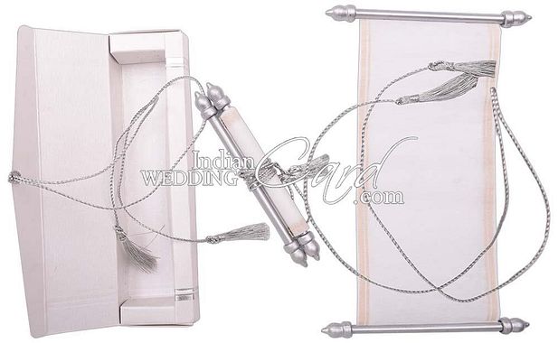 2 scrolls in one invitation - White color small box scroll invitation ...