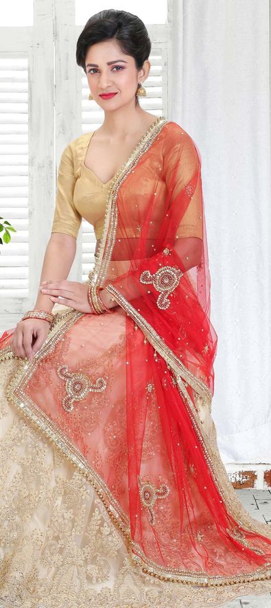 1551380: Bridal Red and Maroon color Net fabric Dupatta