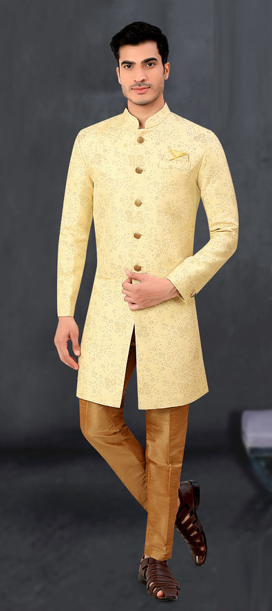 Green color Jacquard fabric IndoWestern Dress : 1786857