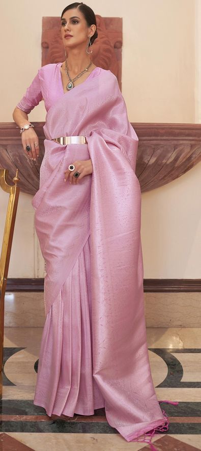 Traditional Pink and Majenta color Handloom fabric Saree : 1864986