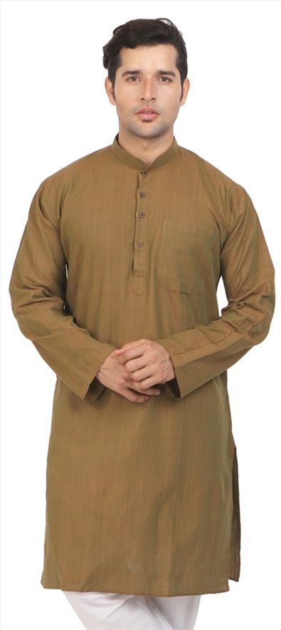 509049: Beige and Brown color Cotton fabric Kurta