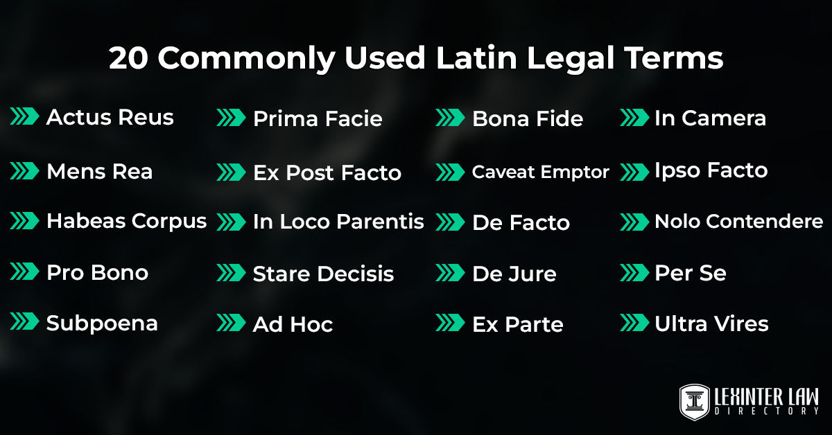 20 Commonly Used Latin Legal Terms - Lexinter