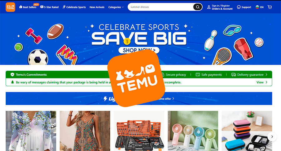 Код за отстъпка в Temu.com. Актуални купони и промоции - Всичко от 1 лев