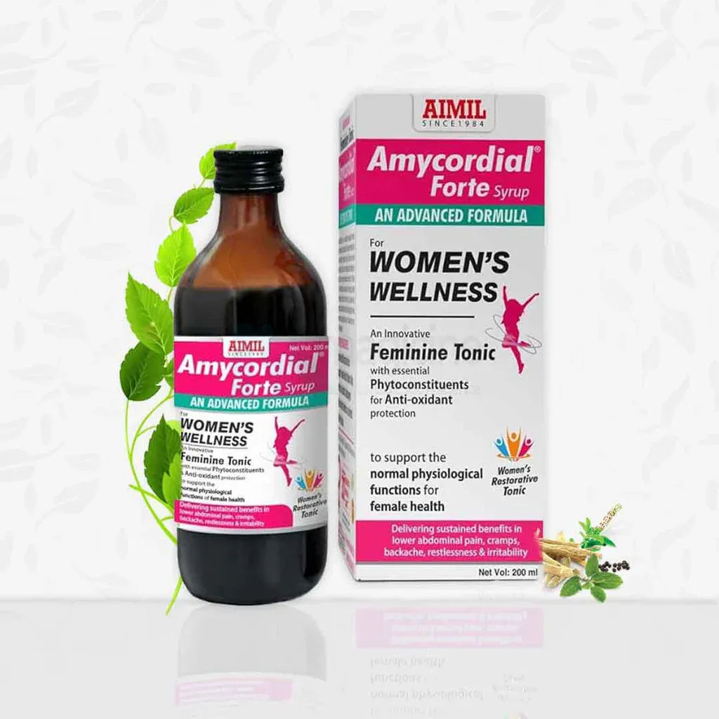 Buy Aimil Amycordial Forte Syrup Women Wellness Feminine Tonic Enriched ...
