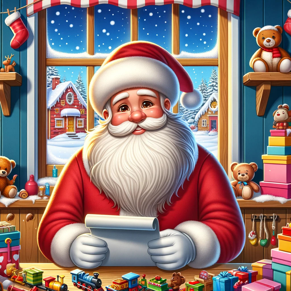 In the snowy North Pole, Santa prepared for Christmas.