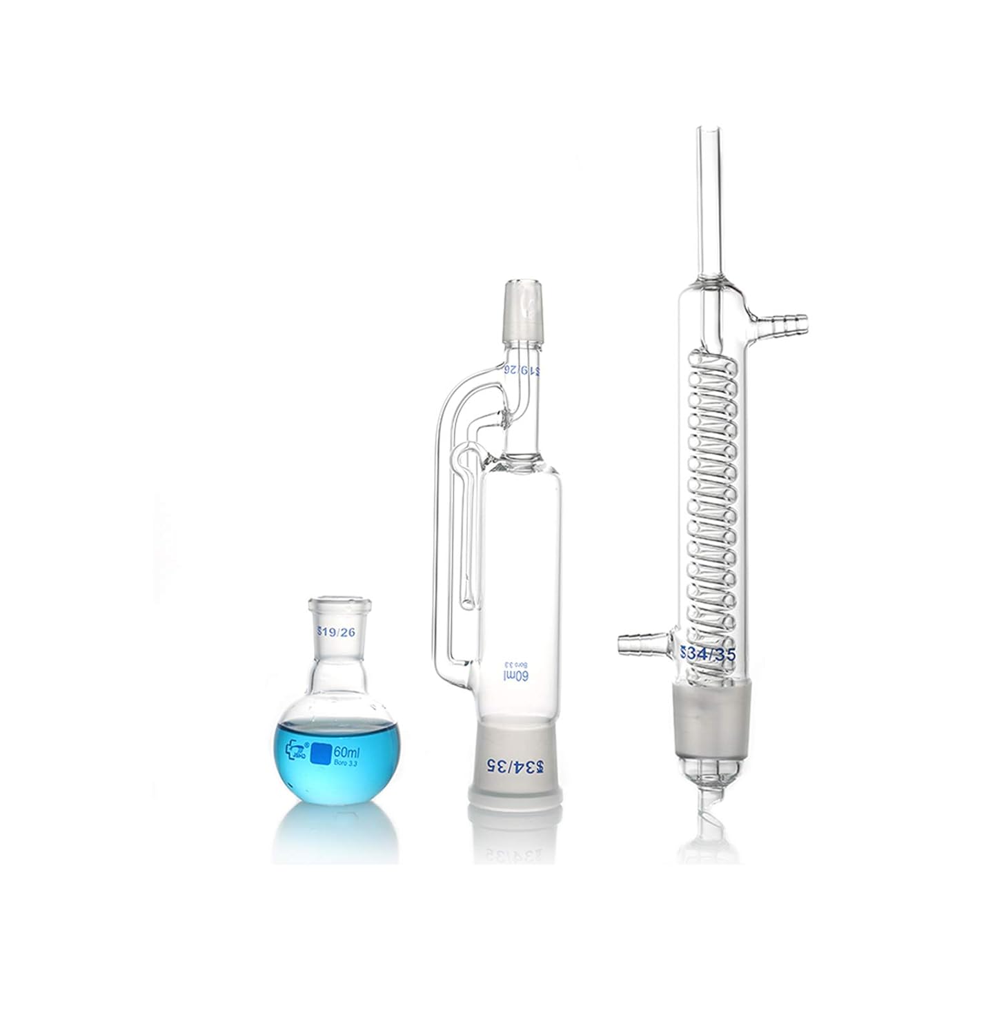 MXBAOHENG Glass Soxhlet Extractor Condenser 40/40 Bottom Joi