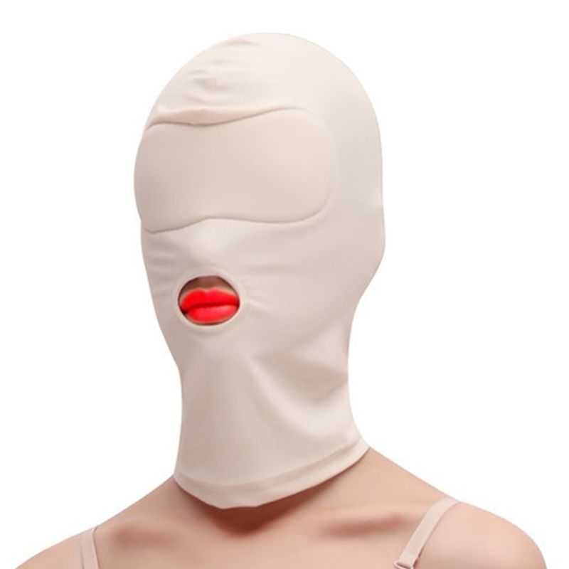 Spandex Open Mouth Hood With Blindfold Bdstyle