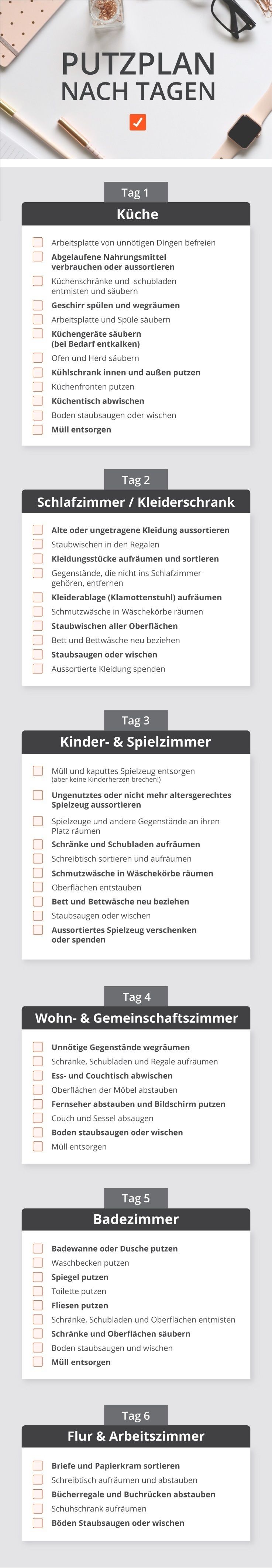 Putzplan - Download: Für ein sauberes Zuhause | Umzug1