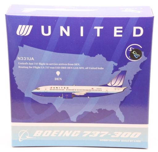 C Model C0010 1:400 United Airlines Boeing 737-300 N331UA | MADb