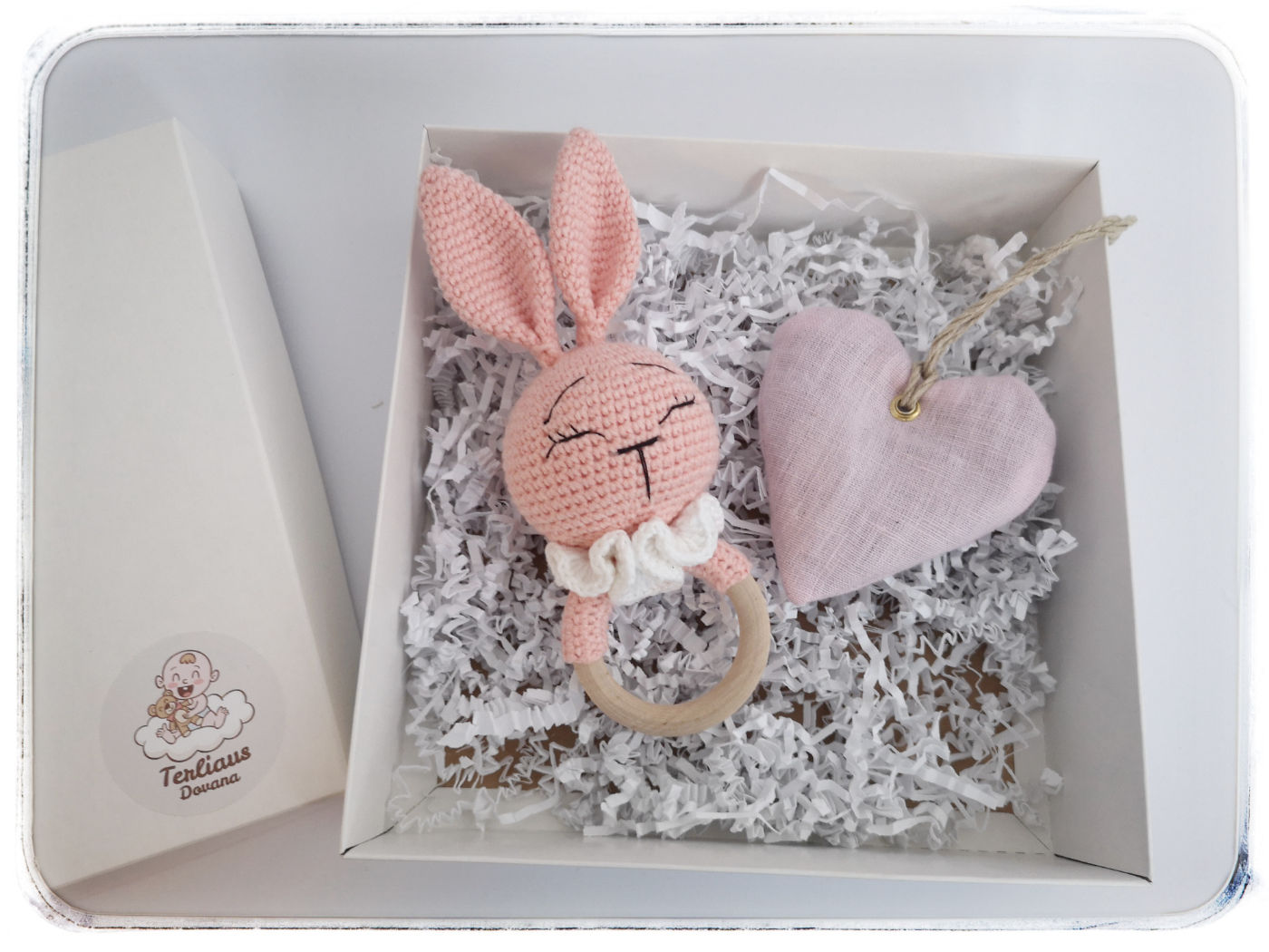 Rankų darbo kramtukas "zuikis" su linini... - Pigus/nemokamas siuntimas ...