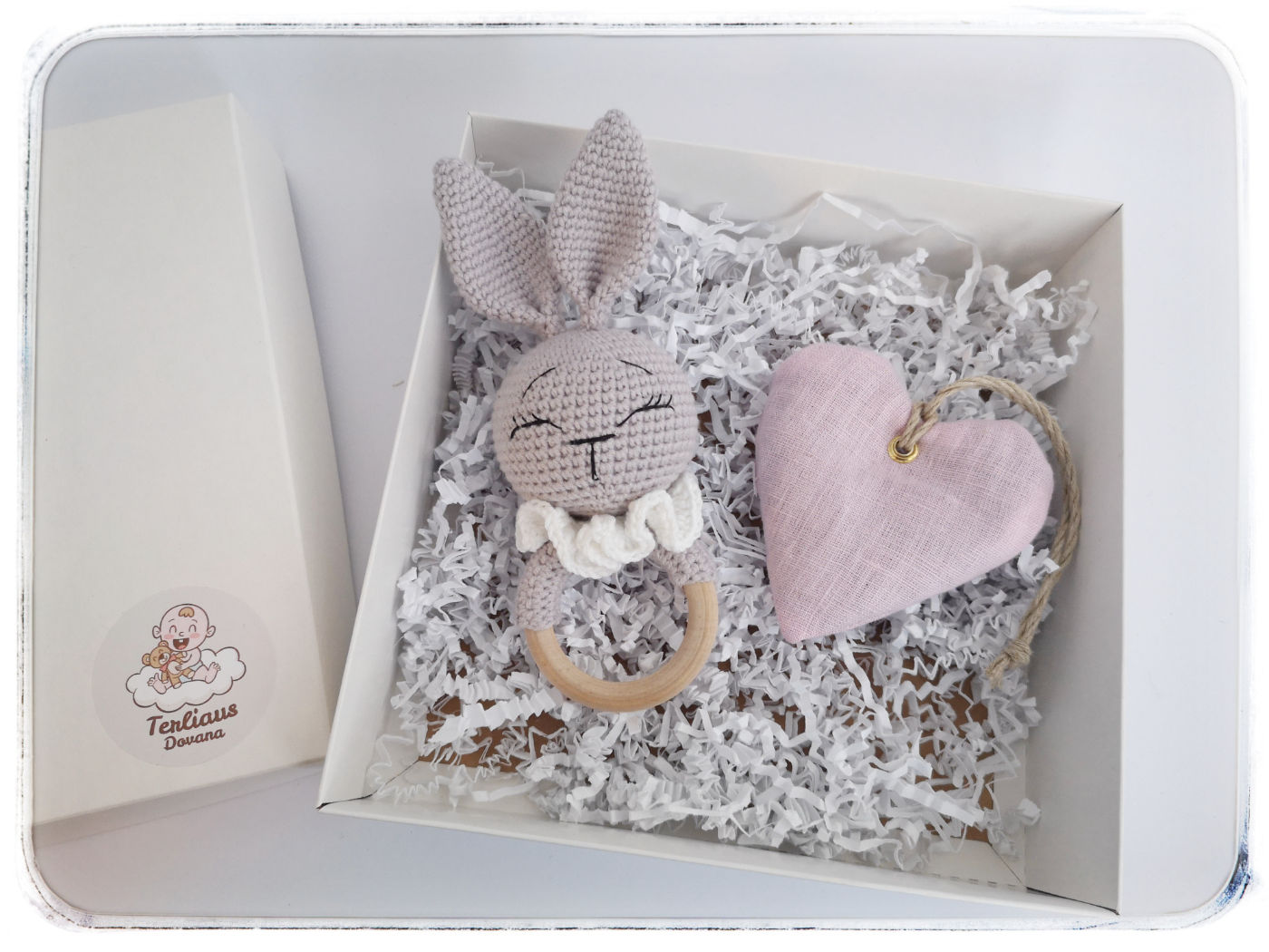 Rankų darbo kramtukas "zuikis" su linini... - Pigus/nemokamas siuntimas ...