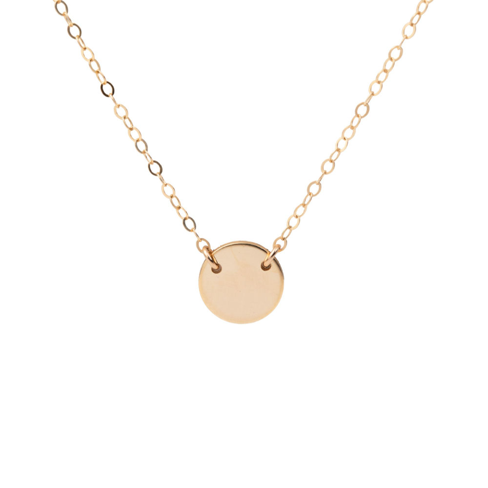 Small Gold Disc Necklace