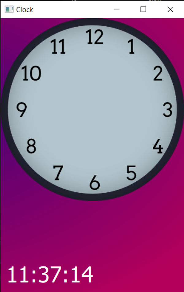 Building a Python analog clock with Animations and Transformations in QtQuick/QML