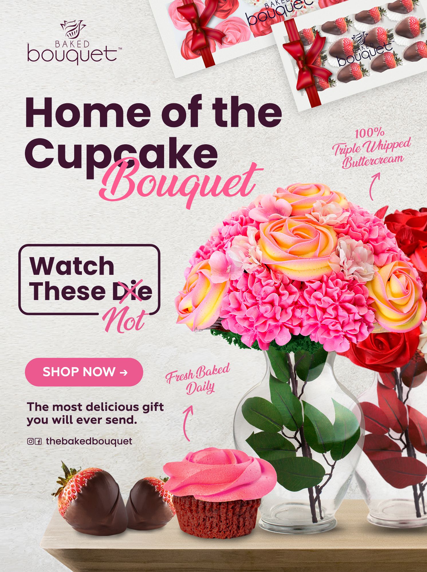 Baked Bouquet - Flower & Cupcake Bouquets for Delivery