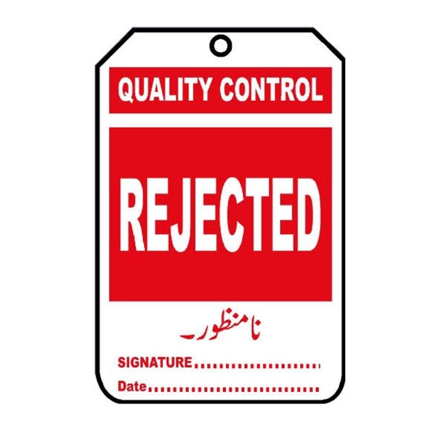 Buy NT-1106 Quality Control Rejected Tag Online in Pakistan with Same ...