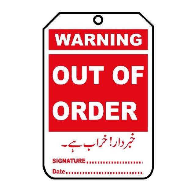 Buy NT-1101 Warning Out of Order Tag Online in Pakistan with Same Day ...