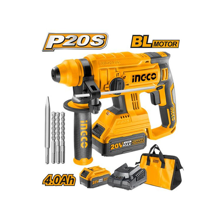 Buy Ingco CRHLI22012 Lithium Ion Cordless 20V Battery Rotary Hammer ...