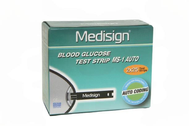 Medisign MS-1 Carbon Coating Blood Glucose Meter Test Strips