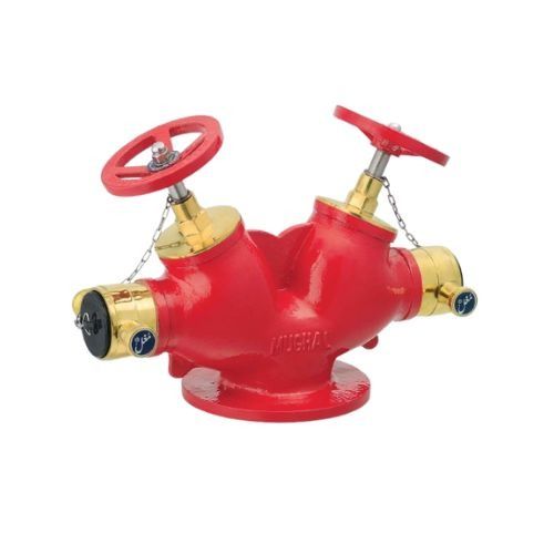 Newage ICLV-01 Brass Two Way Headed Hydrant Fire Fighting Safety Valve