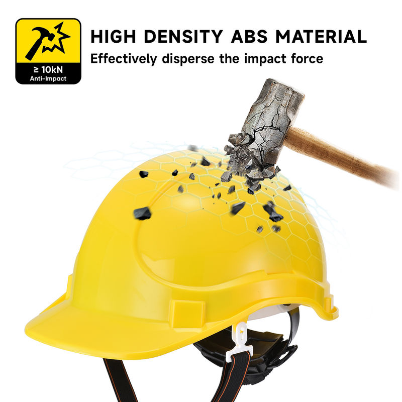 Buy Safeyear W 018 Yellow ABS Ventilated Safety Helmet with Adjustable ...