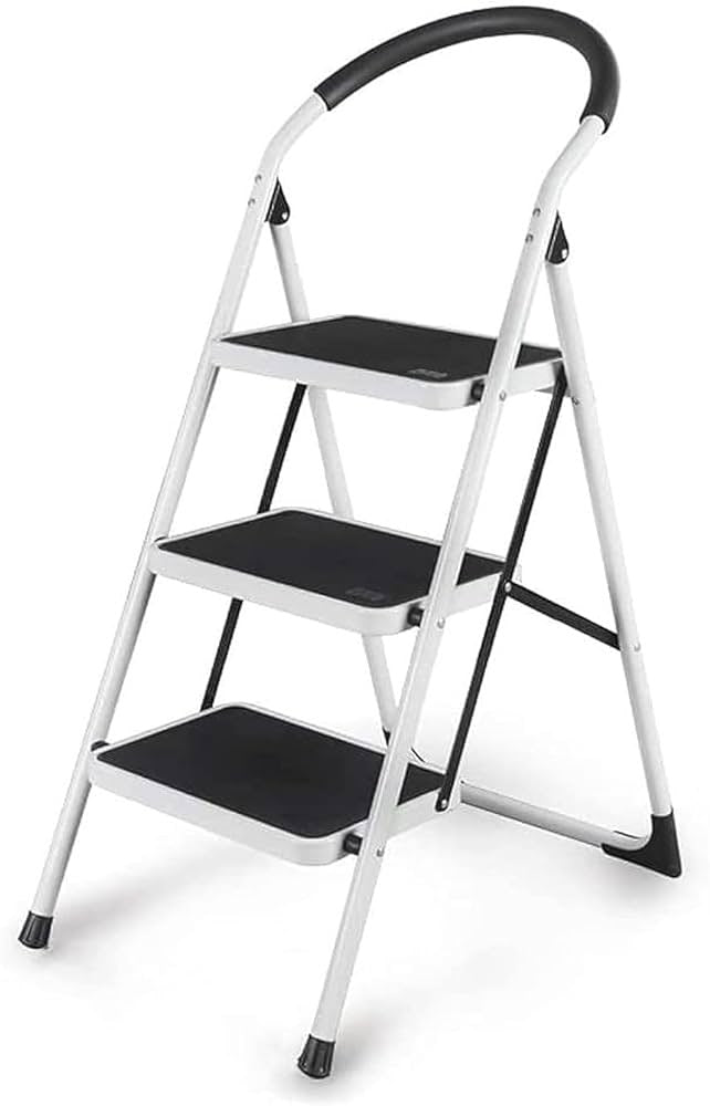 Buy High Quality White Carbon Steel Folding Step Ladder with Anti Slip ...