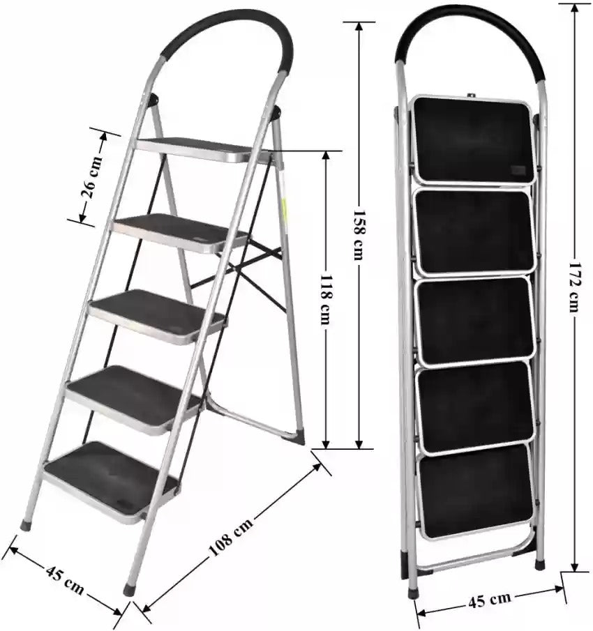 Buy High Quality White Carbon Steel Folding Step Ladder with Anti Slip ...