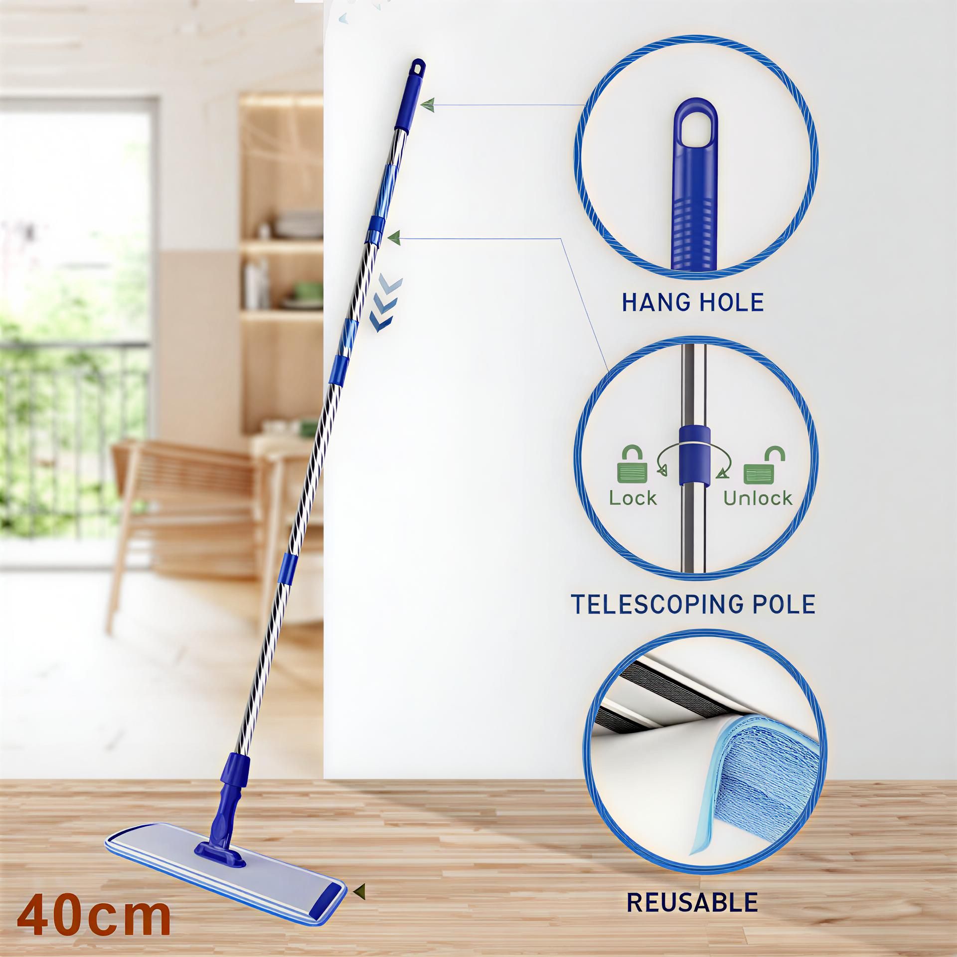 Buy Microfiber Flat Mop 40 and 60 cm Online in Pakistan with Same Day ...